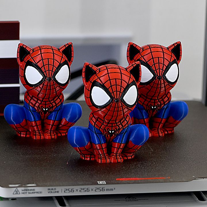 3D Print of Spider Cat - Spiderman Cosplay Cat Figurine - No Supports 3D Print STL/3MF by steve220